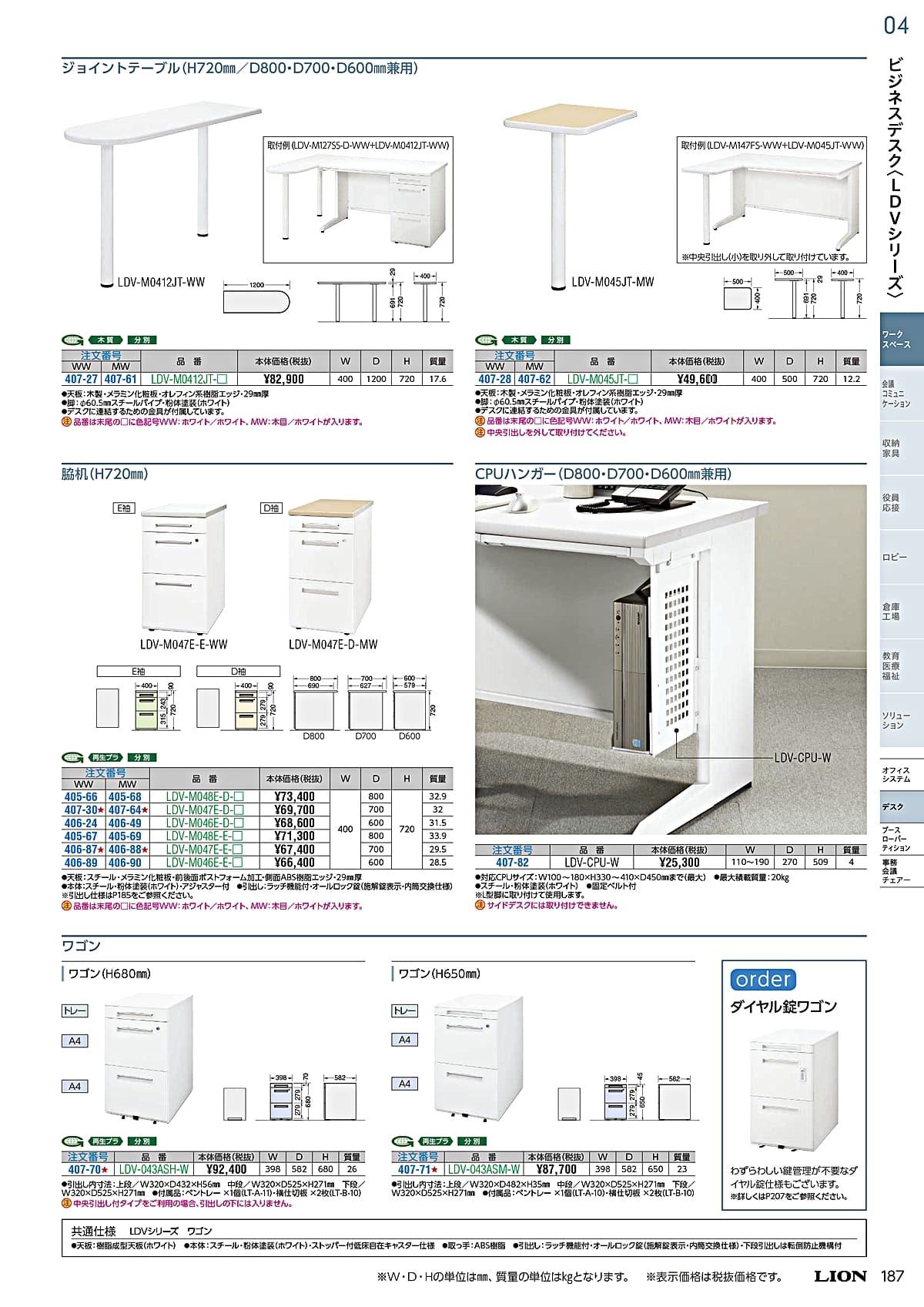 ライオン事務器（LION）カタログ P186 P187